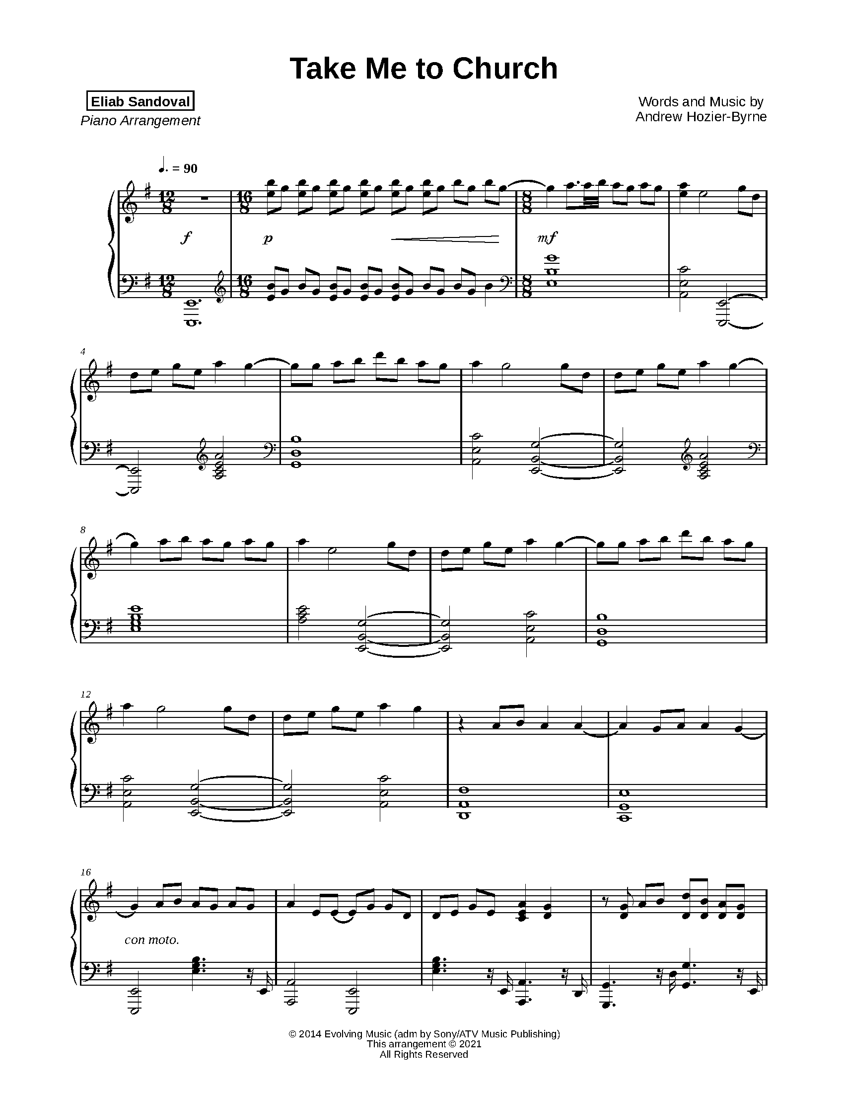 Take Me To Church - Hozier | Eliab Sandoval Music